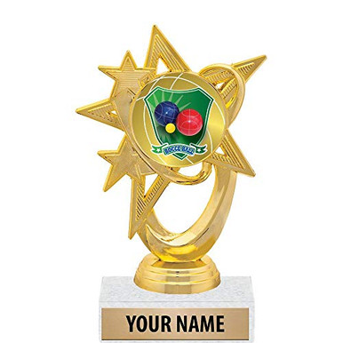 5.5 inch Gold Bocce Ball Trophies, Custom Astral Star Bocce Ball Trophy ...