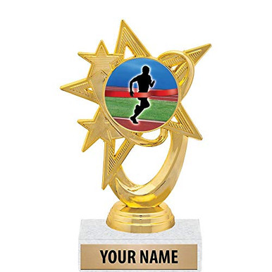 5.5 inch Gold Male Finish Line Trophies, Custom Astral Star Male Finish ...
