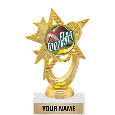 5.5 inch Gold Flag Football Trophies, Custom Astral Star Flag Football ...