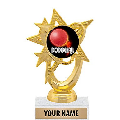 5.5 inch Gold Dodgeball Trophies, Custom Astral Star Dodgeball Trophy ...