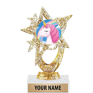 5.5 inch Gold Glitter Unicorn Trophies, Custom Astral Star Unicorn ...