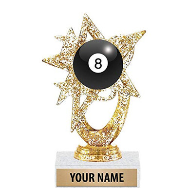 5.5 inch Gold Glitter 8 Ball Trophies, Custom Astral Star 8 Ball Trophy ...