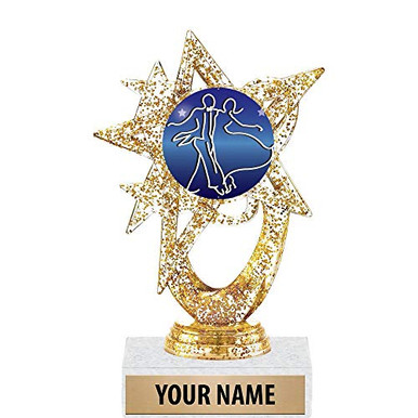 5.5 inch Gold Glitter Latin Ballroom Dance Trophies, Custom Astral Star ...