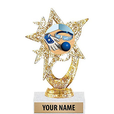 5.5 inch Gold Glitter Handball Trophies, Custom Astral Star Handball ...