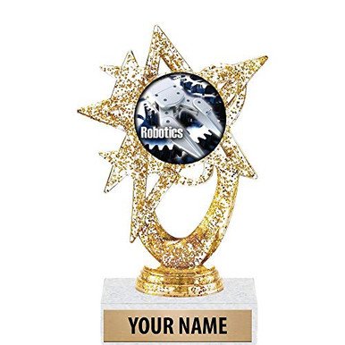 5.5 inch Gold Glitter Robotics Trophies, Custom Astral Star Robotics ...