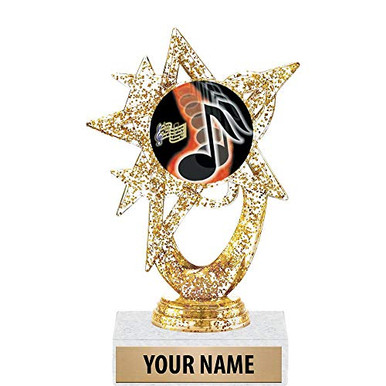 5.5 inch Gold Glitter Music Note Trophies, Custom Astral Star Music ...