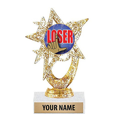 5.5 inch Gold Glitter Loser Trophies, Custom Astral Star Loser Trophy ...