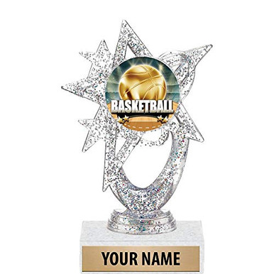 5.5 inch Silver Glitter Basketball Stars Trophies, Custom Astral Star ...