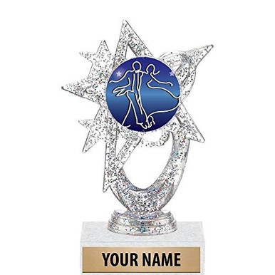 5.5 inch Silver Glitter Latin Ballroom Dance Trophies, Custom Astral ...