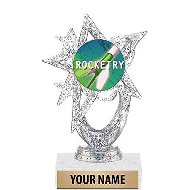 5.5 inch Silver Glitter Rocketry Trophies, Custom Astral Star Rocketry ...