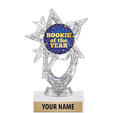 5.5 inch Silver Glitter Rookie of The Year Trophies, Custom Astral Star ...