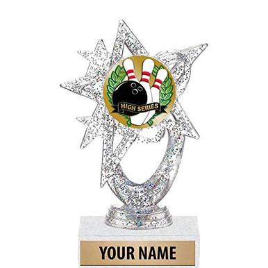 5.5 inch Silver Glitter High Bowling Series Trophies, Custom Astral ...