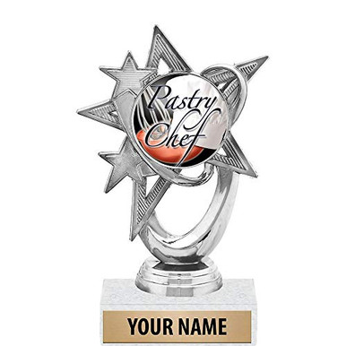 5.5 inch Silver Pastry Chef Trophies, Custom Astral Star Pastry Chef ...