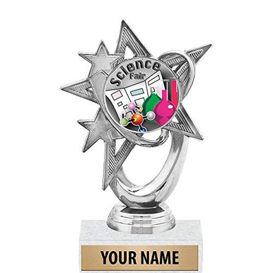 5.5 inch Silver Science Fair Trophies, Custom Astral Star Science Fair ...