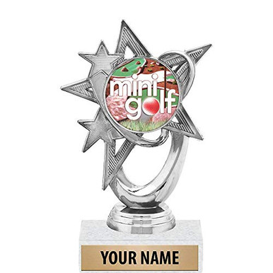 5.5 inch Silver Mini Golf Trophies, Custom Astral Star Mini Golf Trophy ...