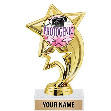 6 inch Gold Most Photogenic Beauty Pagent Trophies, Custom Star Rocket ...