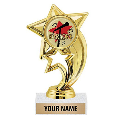 6 inch Gold Karaoke Trophies, Custom Star Rocket Karaoke Trophy Award ...