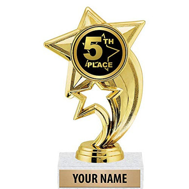 6 inch Gold 5th Place Trophies, Custom Star Rocket 5th Place Trophy Award Prime ...