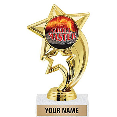 6 inch Gold Grill Master Trophies, Custom Star Rocket Grill Master ...