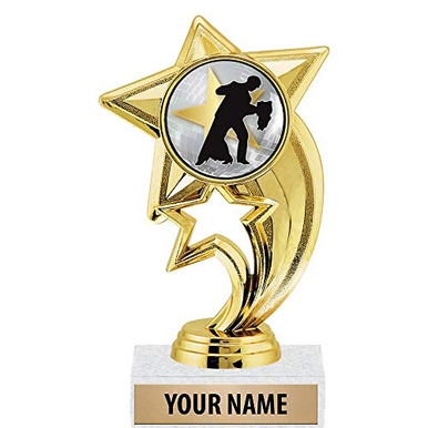 6 inch Gold Ballroom Dance Star Trophies, Custom Star Rocket Ballroom ...