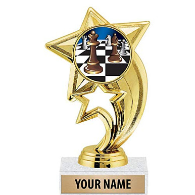 6 inch Gold Chess Trophies, Custom Star Rocket Chess Trophy Award Prime ...