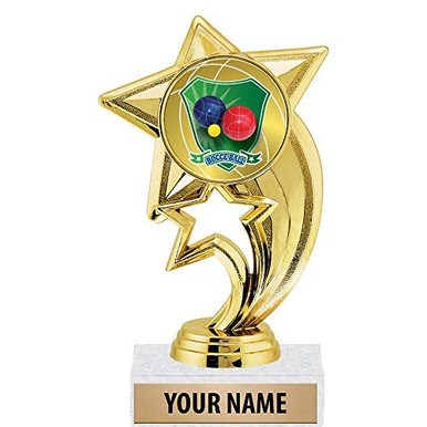 6 inch Gold Bocce Ball Trophies, Custom Star Rocket Bocce Ball Trophy ...
