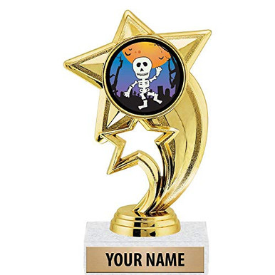 6 inch Gold Halloween Skeleton Trophies, Custom Star Rocket Halloween ...