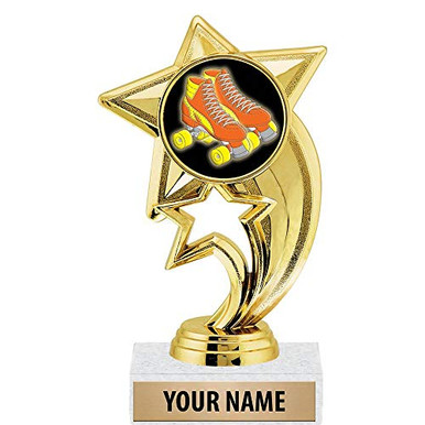 6 inch Gold Roller Skate Trophies, Custom Star Rocket Roller Skate ...