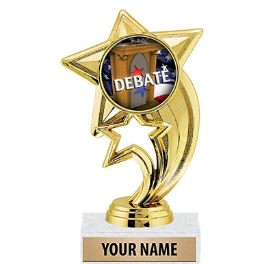 6 inch Gold Debate Speaker Trophies, Custom Star Rocket Debate Speaker ...
