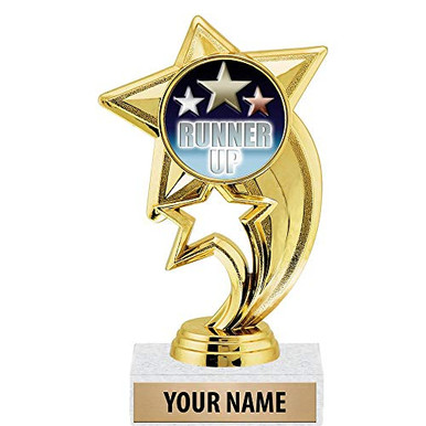 6 inch Gold Runner Up Trophies, Custom Star Rocket Runner Up Trophy ...