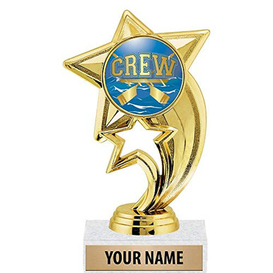 6 inch Gold Crew Trophies, Custom Star Rocket Crew Trophy Award Prime ...
