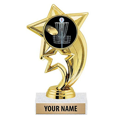6 inch Gold Disc Golf Trophies, Custom Star Rocket Disc Golf Trophy ...