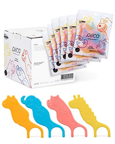 Piico Dental Floss Picks for Kids - Dual Line Disposable Floss Picks ...