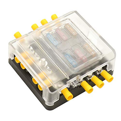 6 Circuits Fuse Block with Ground Fuse Box For Boat Camper Car Truck RV ...