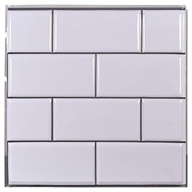 Tool Bench Hardware Self Adhesive White Wall Tile, 12x12 in. Faux ...