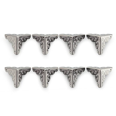 Owfeel 8pcs 25mm Antique Silver Corner Decorative Corner Box Corner ...