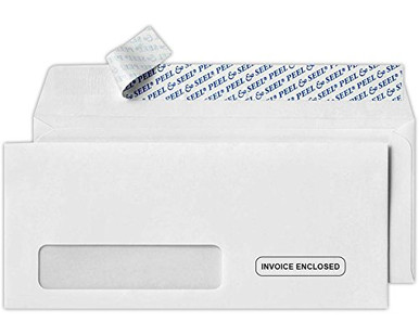 10 Window Envelopes (4 1/8 x 9 1/2) - Invoice Enclosed - 24lb. Bright ...