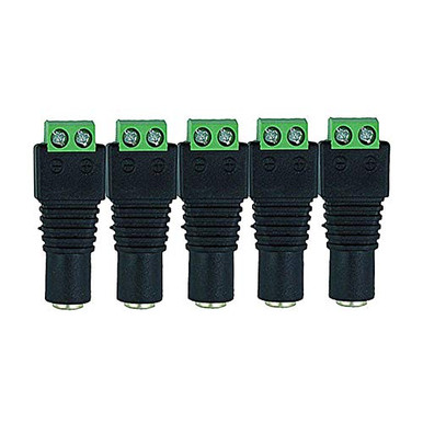 yan 5pcs 5.5mm x 2.1mm Female CCTV LED DC Power Plug Jack Adapter ...