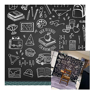 AOFOTO 5x5ft Back to School Backdrop Chalk Drawing Chalkboard ...
