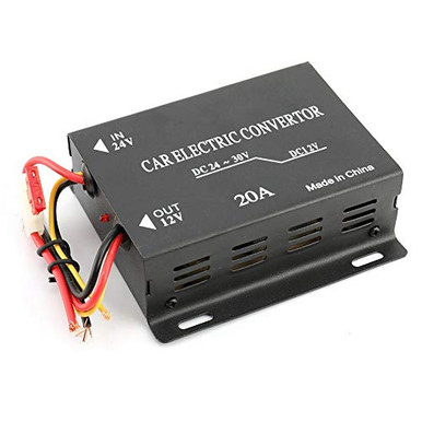 Qiilu 24V To 12V 20A Power Converter, High Power Car Power Supply ...