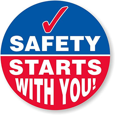 SmartSign Safety Starts with You Hard Hat Stickers 2 inch x 2 inch ...