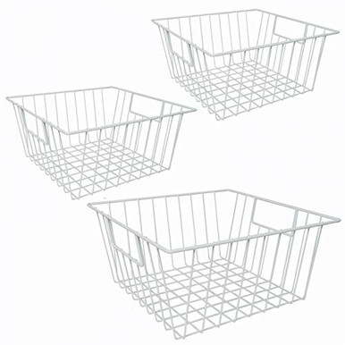Pomeat 3 PCS Deep Freezer Baskets, Freezer Organizer Bins for Chest ...