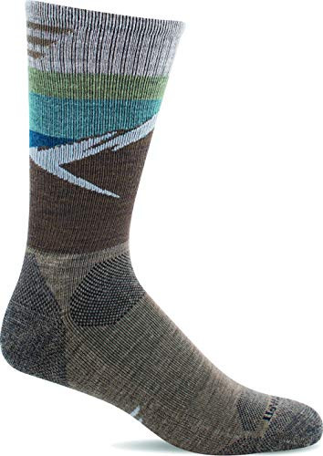 Sockwell Men's Modern Mountain Crew Moderate Compression Sock, Khaki ...