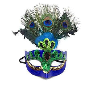 Venetian Mask Masquerade Carnival Ball Disguise Peacock Feather Mask ...