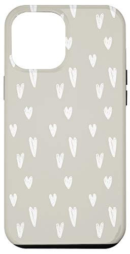 iPhone 12 Pro Max Rustic Heart Pattern Farmhouse Shabby Beige Simple ...
