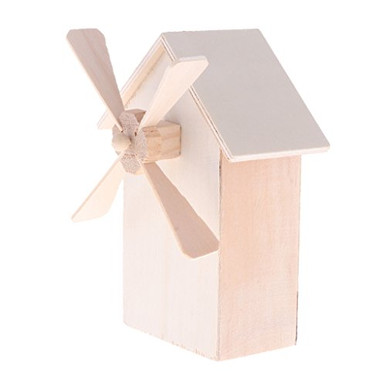 Creative Windmill Shapes Unpainted Craft Wood Money Boxes Wooden Piggy ...