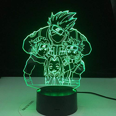 3D-2886 Led Night Light Naruto Cartoon Kids Kakashi Sasuke Sakura ...