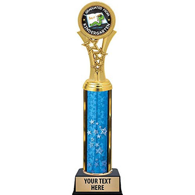 Graduation Trophies, 11 inch Blue Stars Kindergarten Graduation Trophy ...