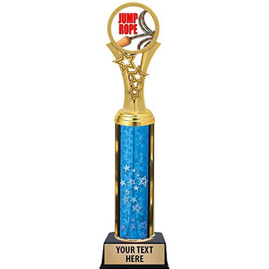 Jump Rope Trophies, 11 inch Blue Stars Jump Rope Trophy Award, Free ...