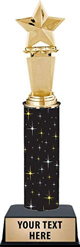 11 inch Megastar Gold Star Trophies - Black Midnight Megastar Gold Star ...